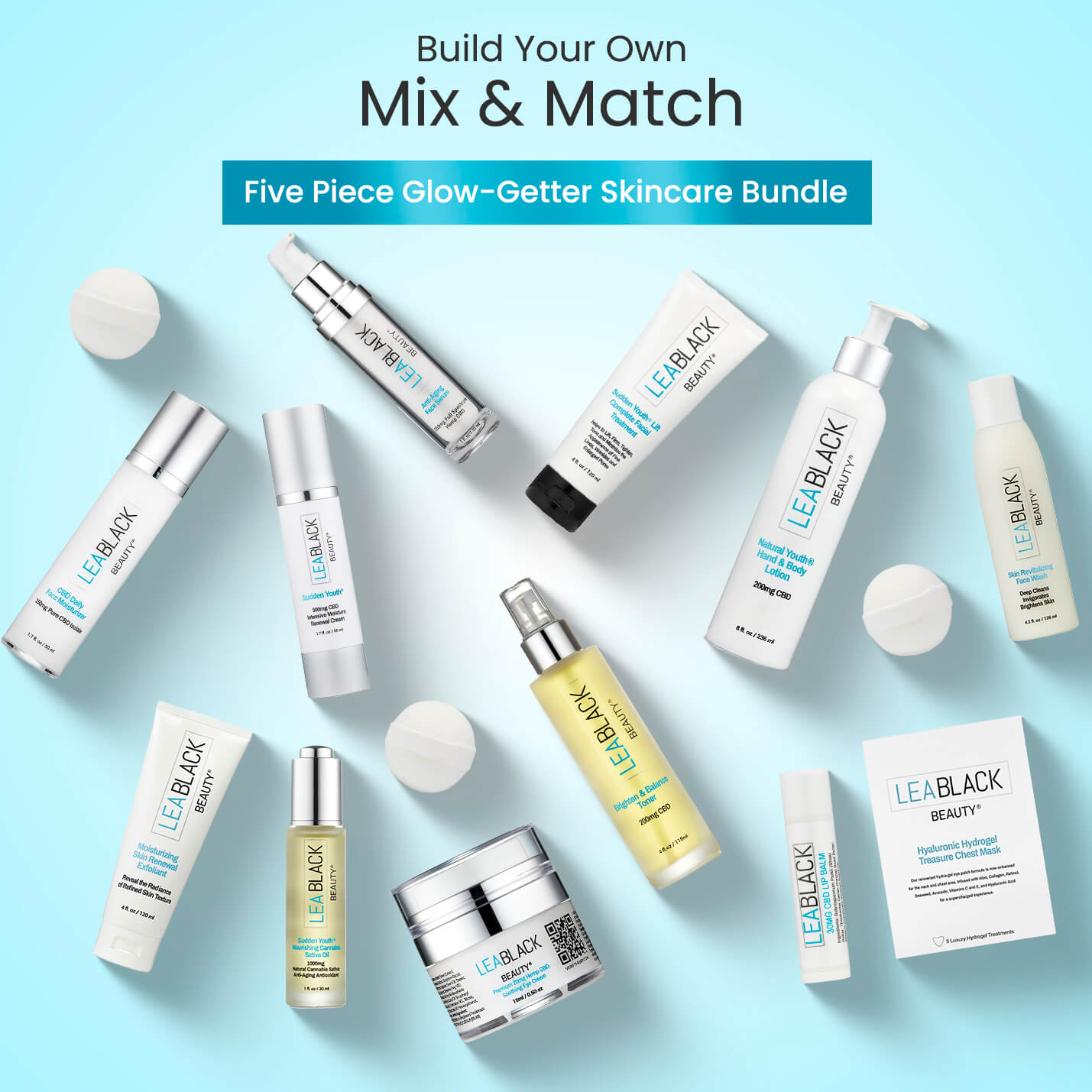 Lea Black Beauty® Mix & Match Five Piece Glow-Getter Skincare Bundle